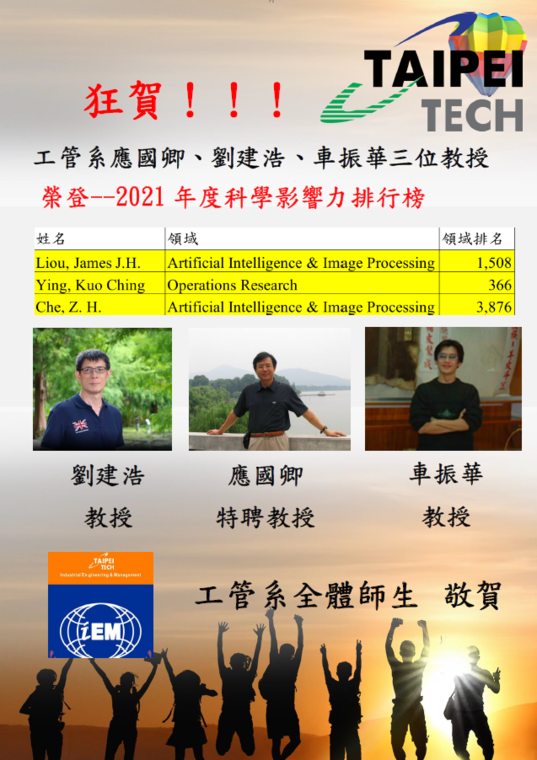 Congrats! KUO-CHING YING, JIANN-HAW LIOU, and ZHEN-HUA CHE, three ...